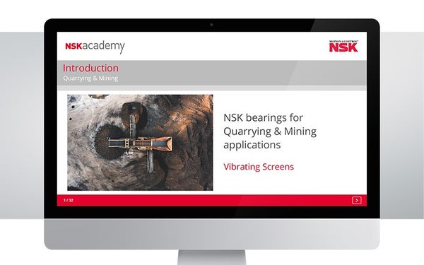 Online training module for vibrating screens now available at NSK academy | NSK Europe