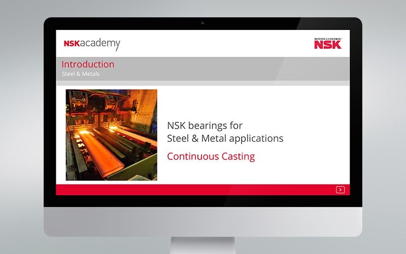 Online training module for continuous casting now available at NSK academy | NSK Europe